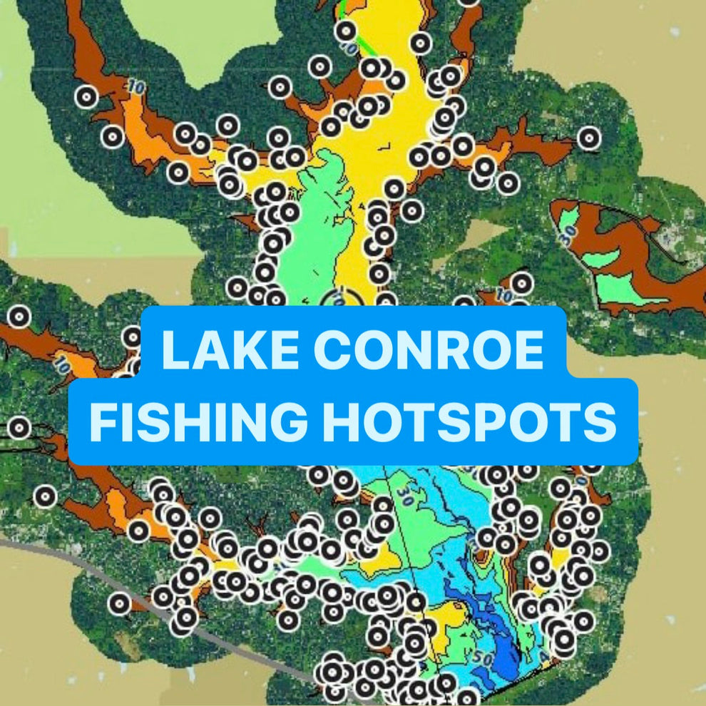 Lake Conroe Fishing Hotspots | GPS Waypoints | Fishing Map Cards – Hugh ...