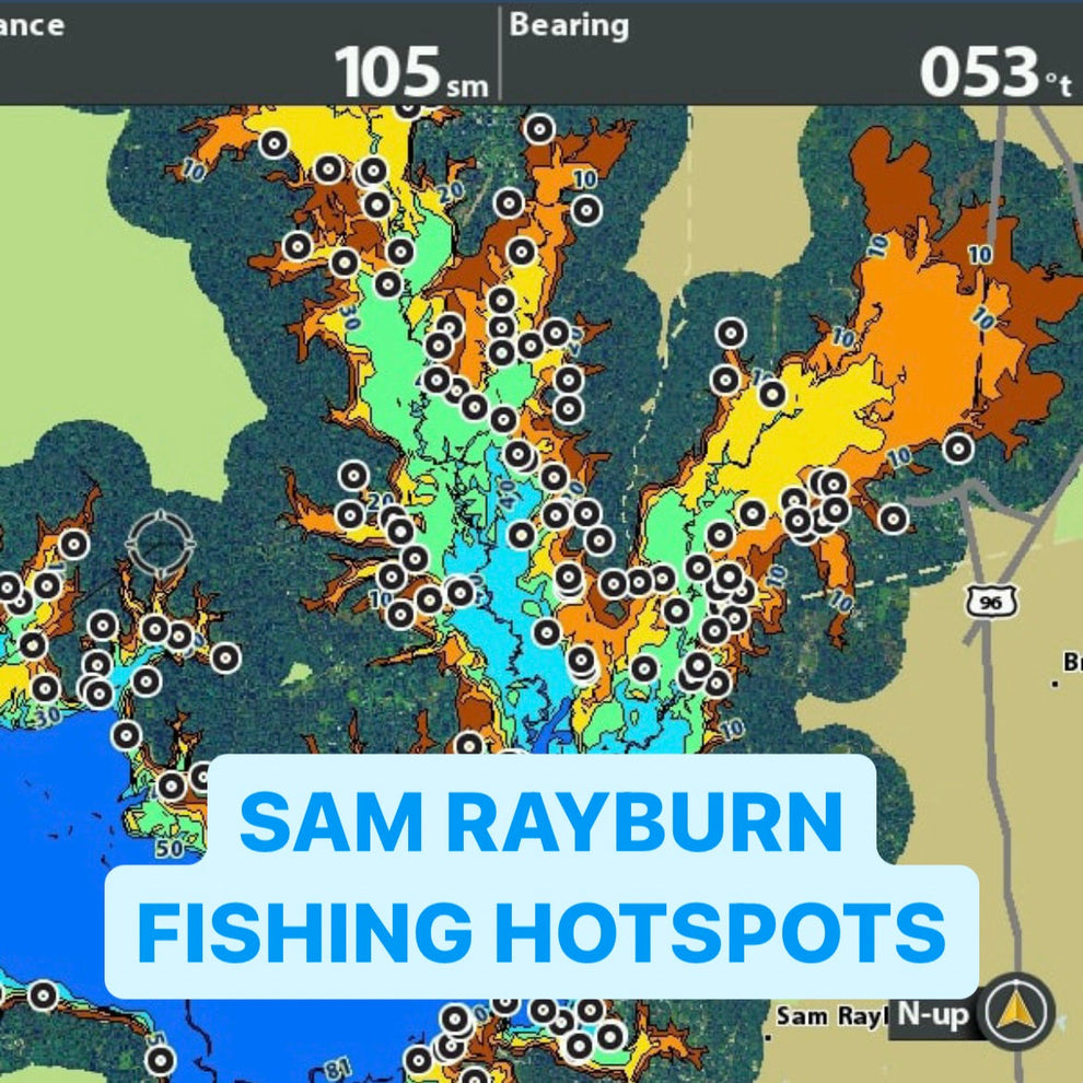 Sam Rayburn Fishing Hotspots | GPS Waypoints | Fishing Map Cards – Hugh ...